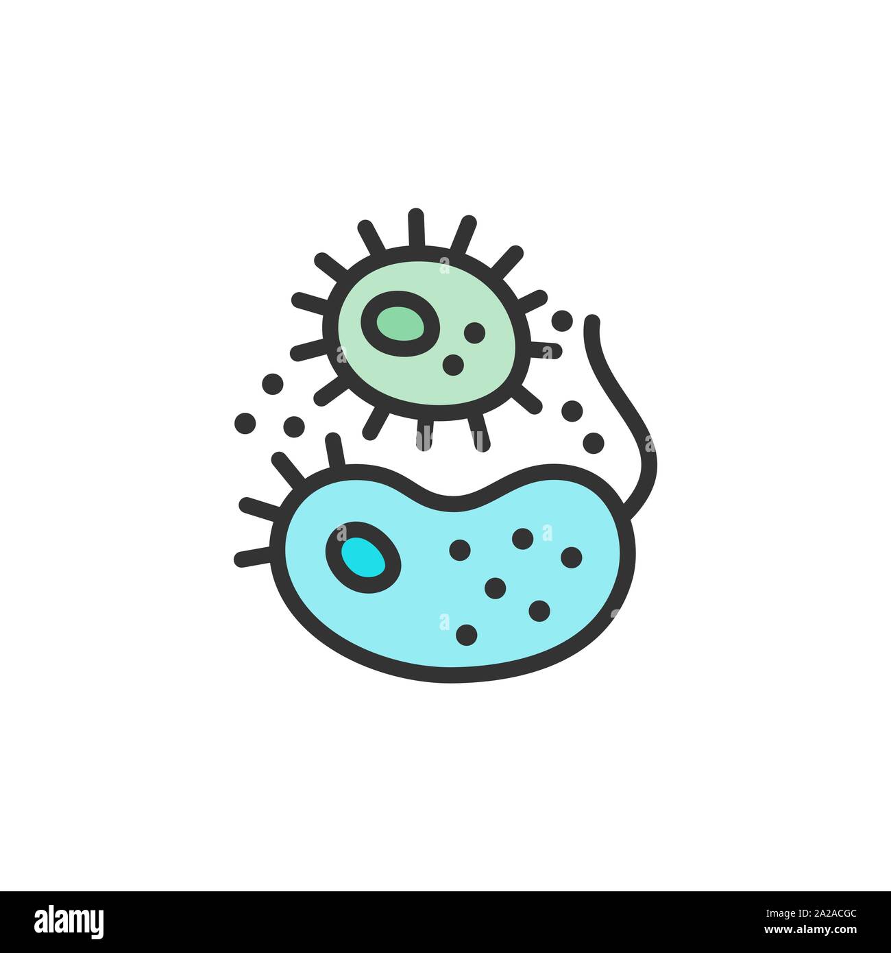 Vector bacteria, viruses, germs flat color line icon Stock Vector Image ...