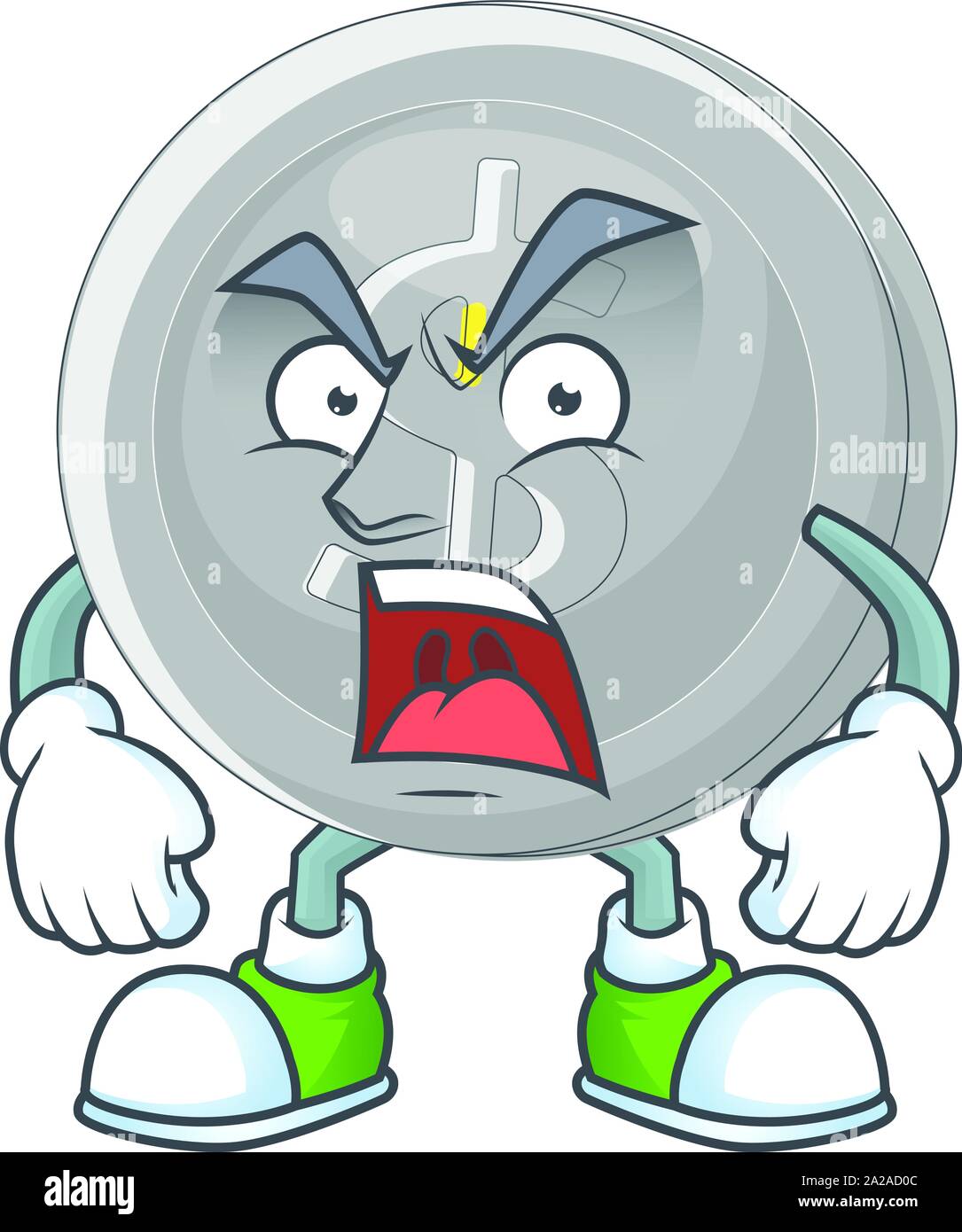 Angry silver coin currency for bill payment Stock Vector Image & Art ...