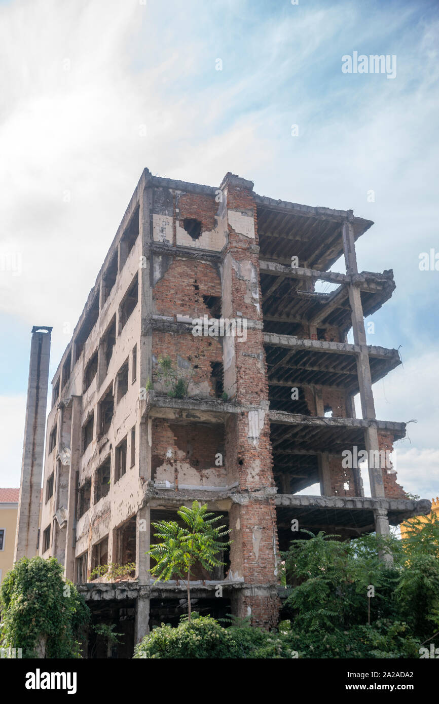 Mostar, Bosnia and Herzegovina-September 2019: Destroyed buildings in ...