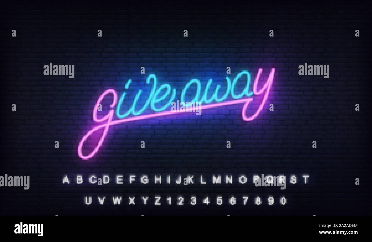Win blue neon announcement hi-res stock photography and images - Alamy