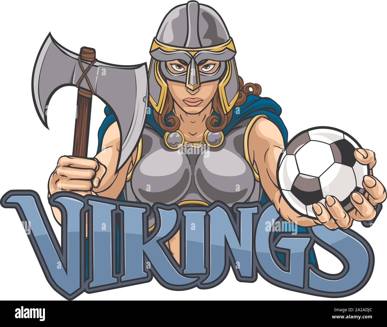 Viking Trojan Celtic Knight Soccer Warrior Woman Stock Vector Image ...