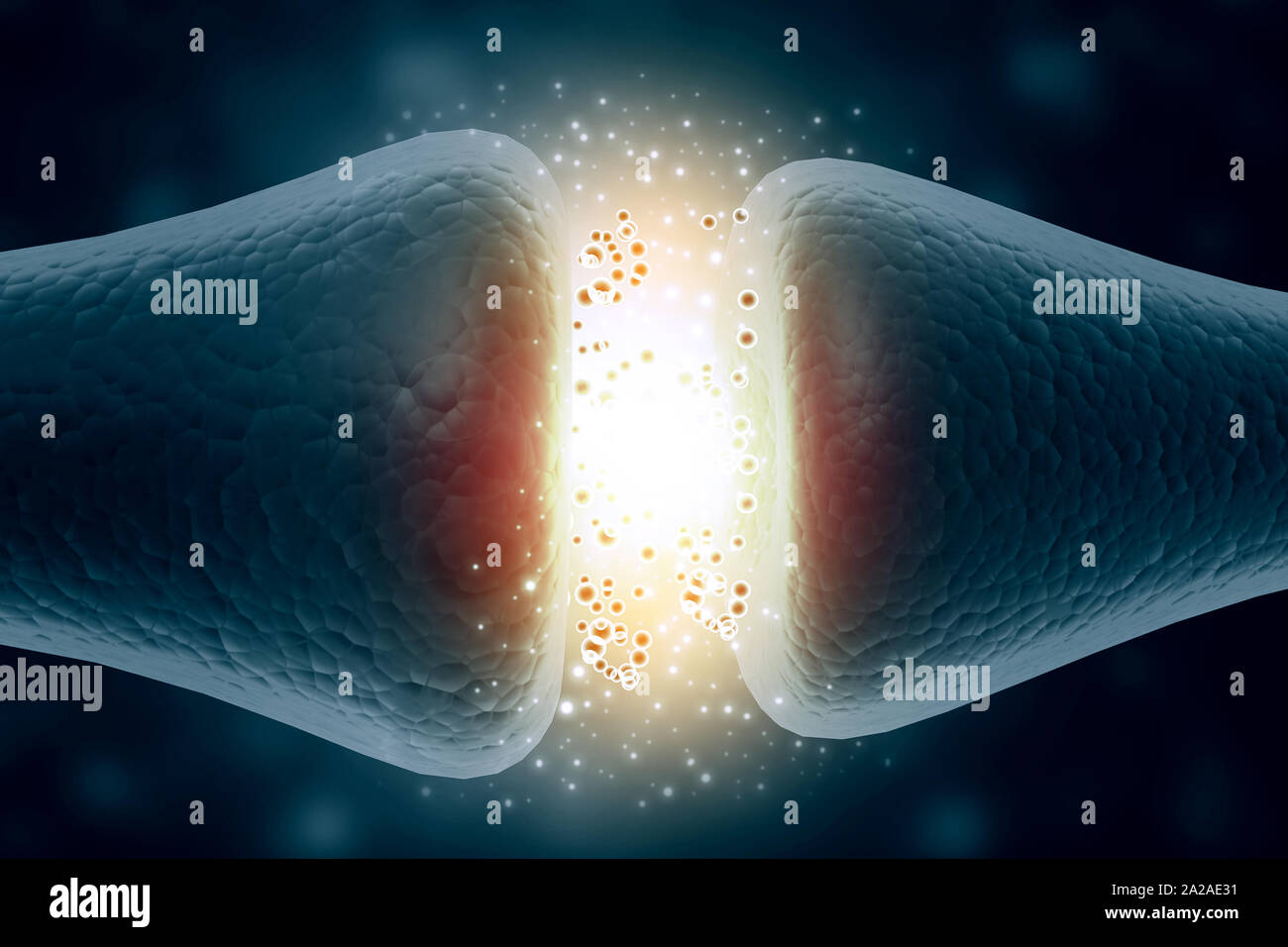 Neuron cells sending signals. Science background. 3d illustration Stock ...