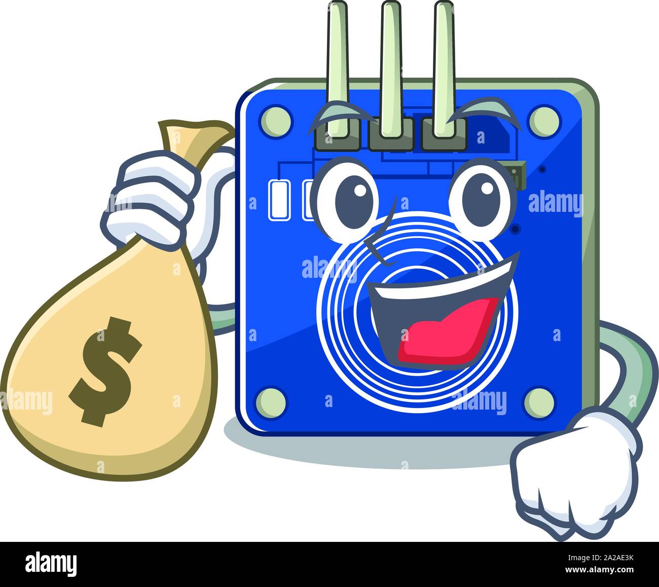 With money bag touch sensor isolated in the character Stock Vector ...