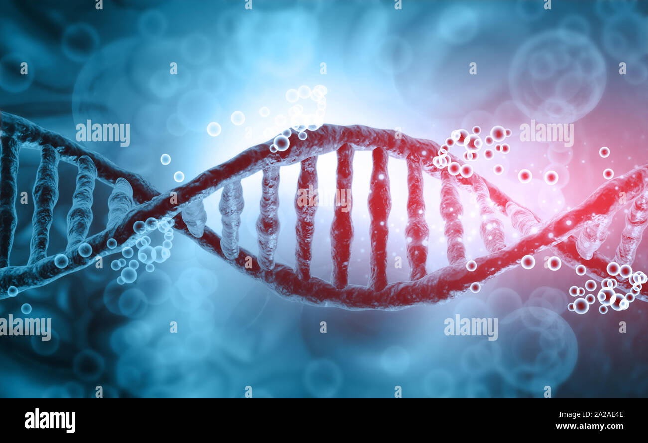 Human DNA with science background. 3d illustration Stock Photo - Alamy