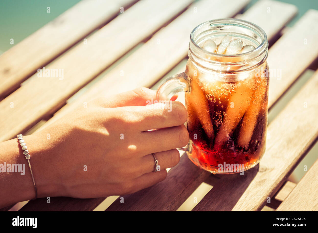 iced cold tea cola summer drink Stock Photo - Alamy