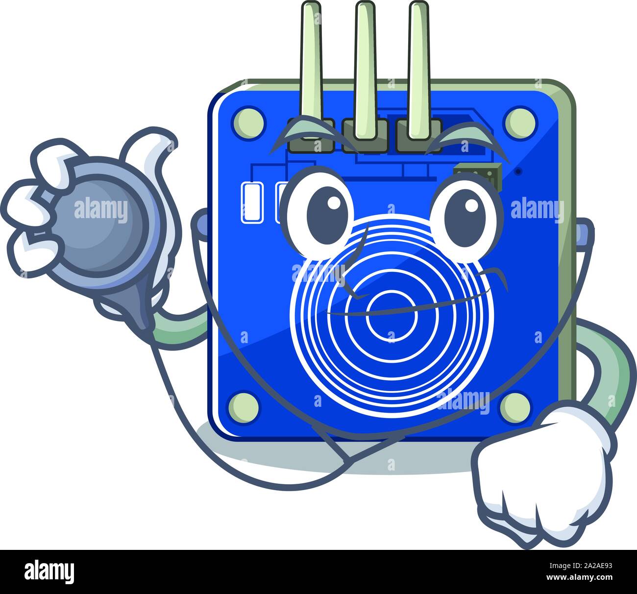 Doctor touch sensor isolated in the character Stock Vector Image & Art ...