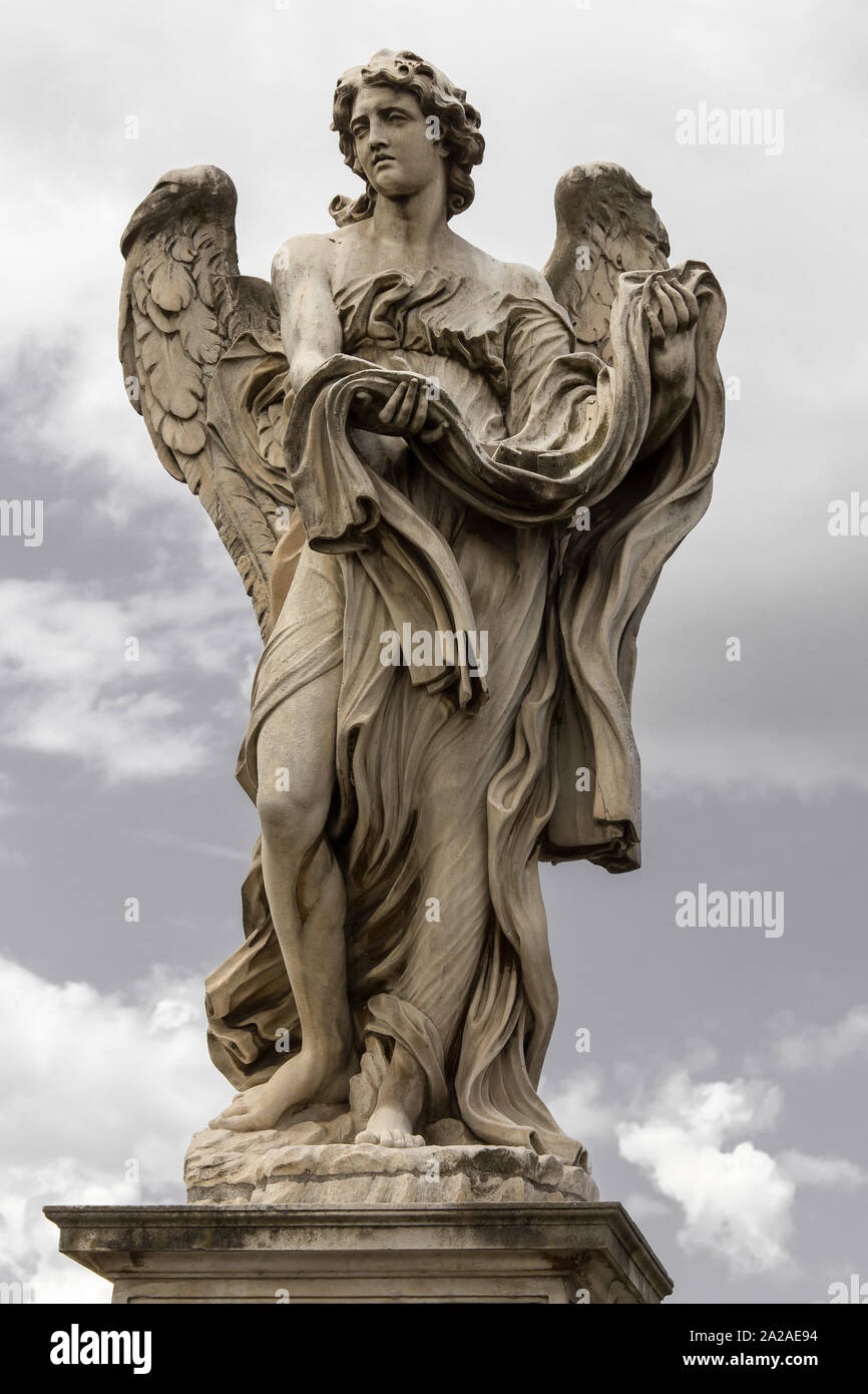 Statue angel with the garment and dice ponte santangelo bridge hi-res ...