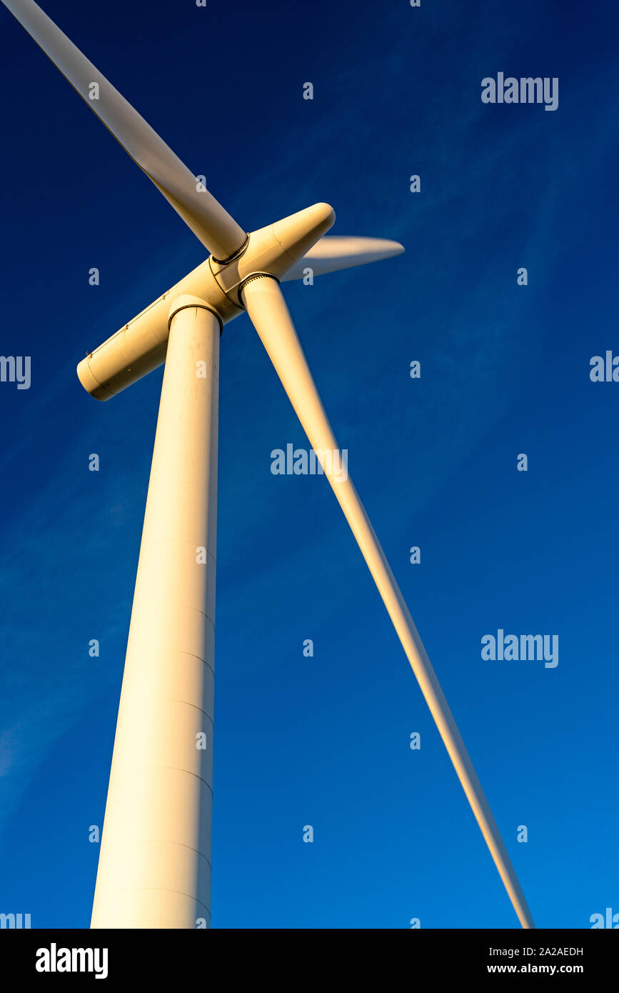Commercial wind turbine on a clear day in summer Stock Photo - Alamy