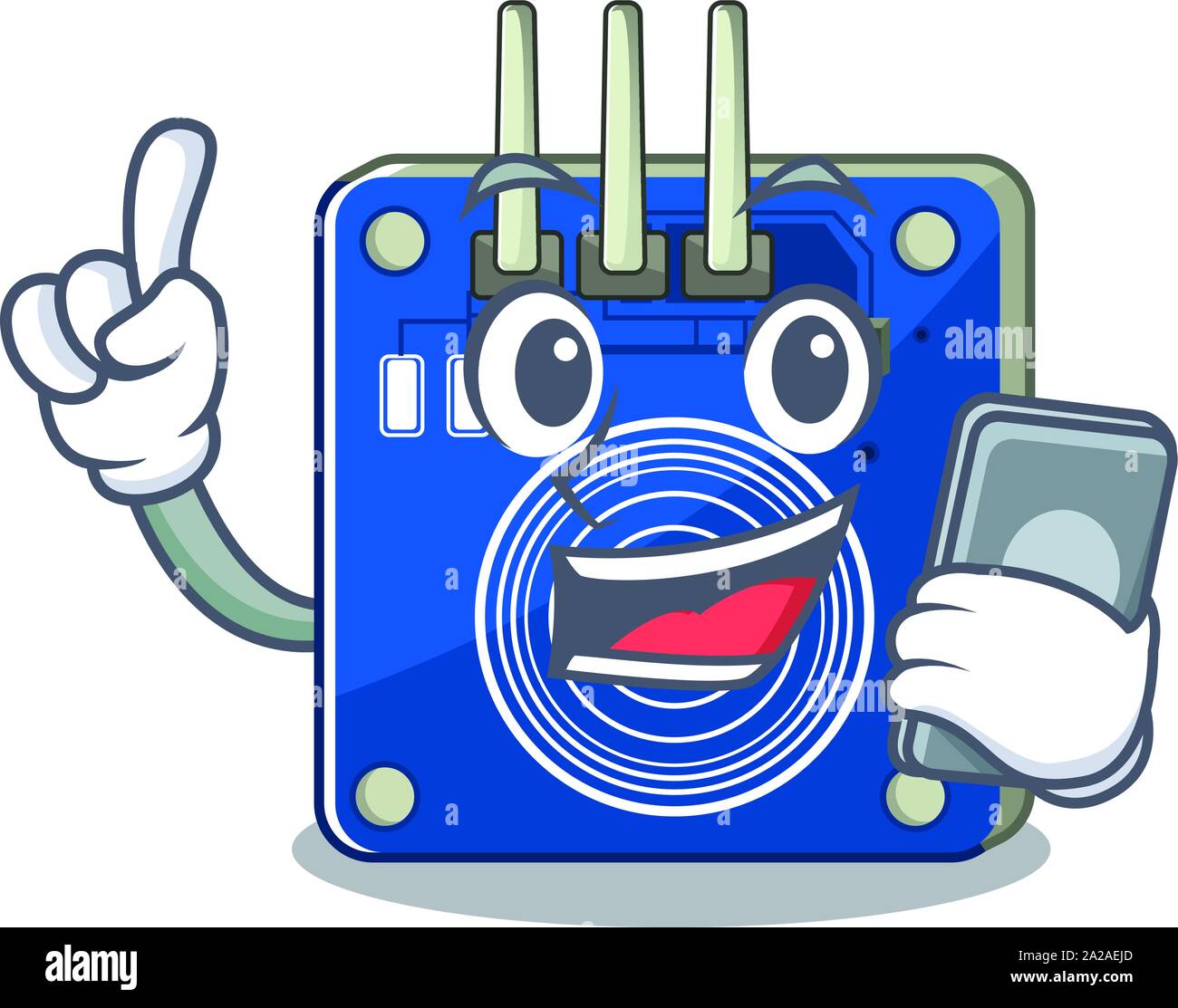 With phone touch sensor isolated in the character Stock Vector Image ...