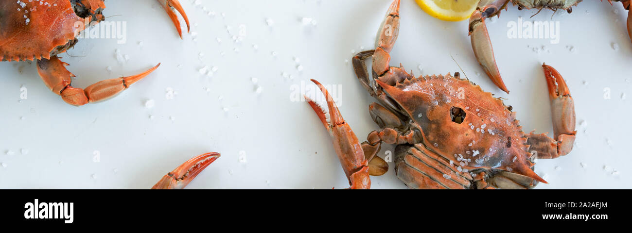 Cooked red crabs, delicious healthy seafood Stock Photo - Alamy