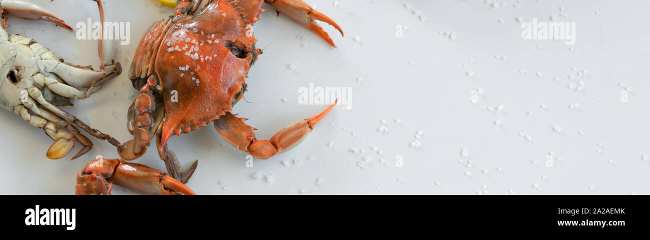 Cooked red crabs, delicious healthy seafood Stock Photo - Alamy