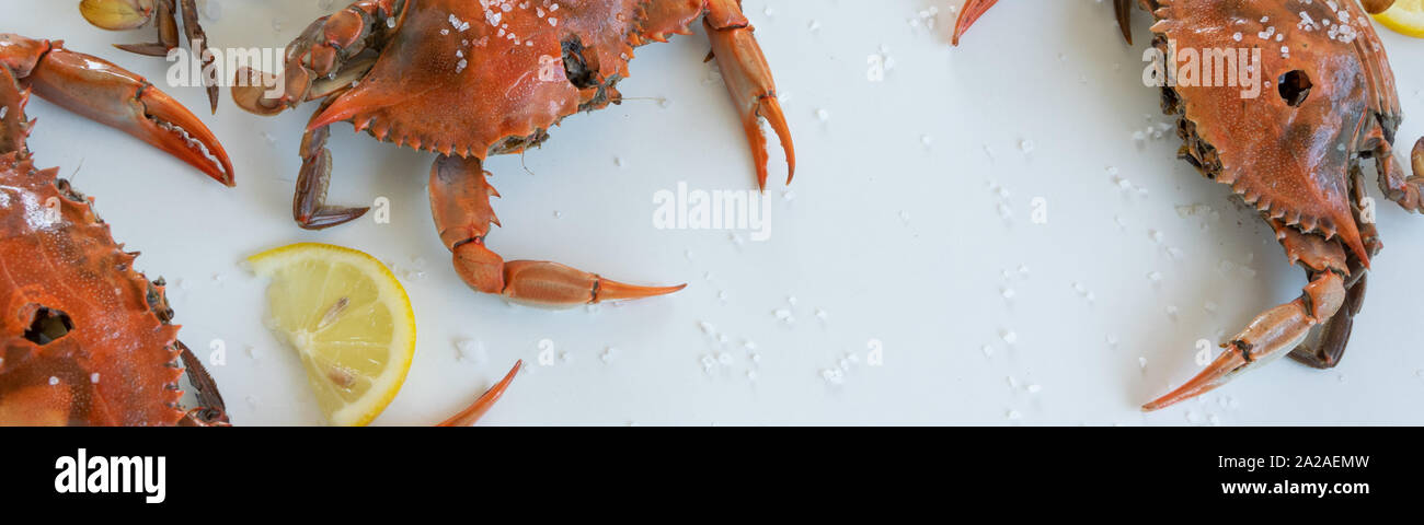 Cooked red crabs, delicious healthy seafood Stock Photo - Alamy