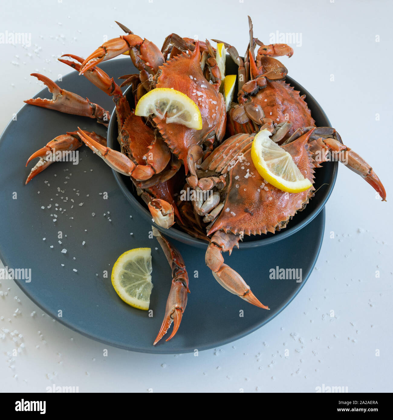 Cooked red crabs, delicious healthy seafood Stock Photo - Alamy