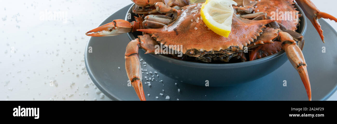 Cooked red crabs, delicious healthy seafood Stock Photo - Alamy