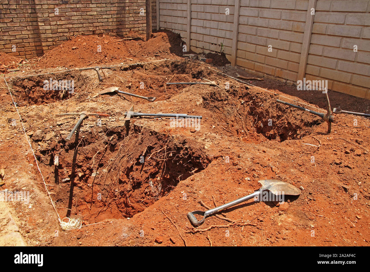 Foundation digging to create a swimming pool, Moreleta Park, Pretoria ...