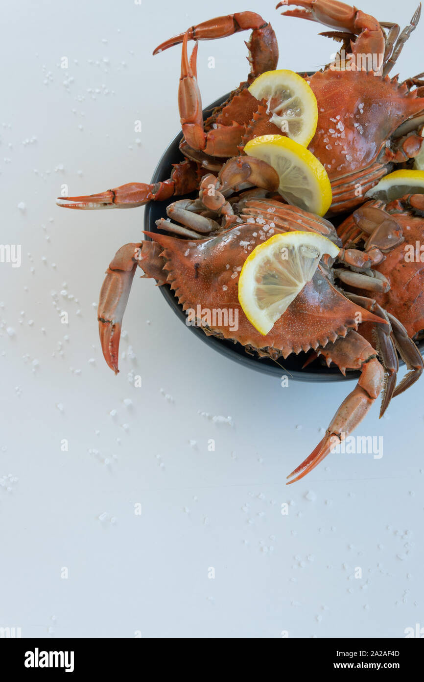 Cooked red crabs, delicious healthy seafood Stock Photo - Alamy