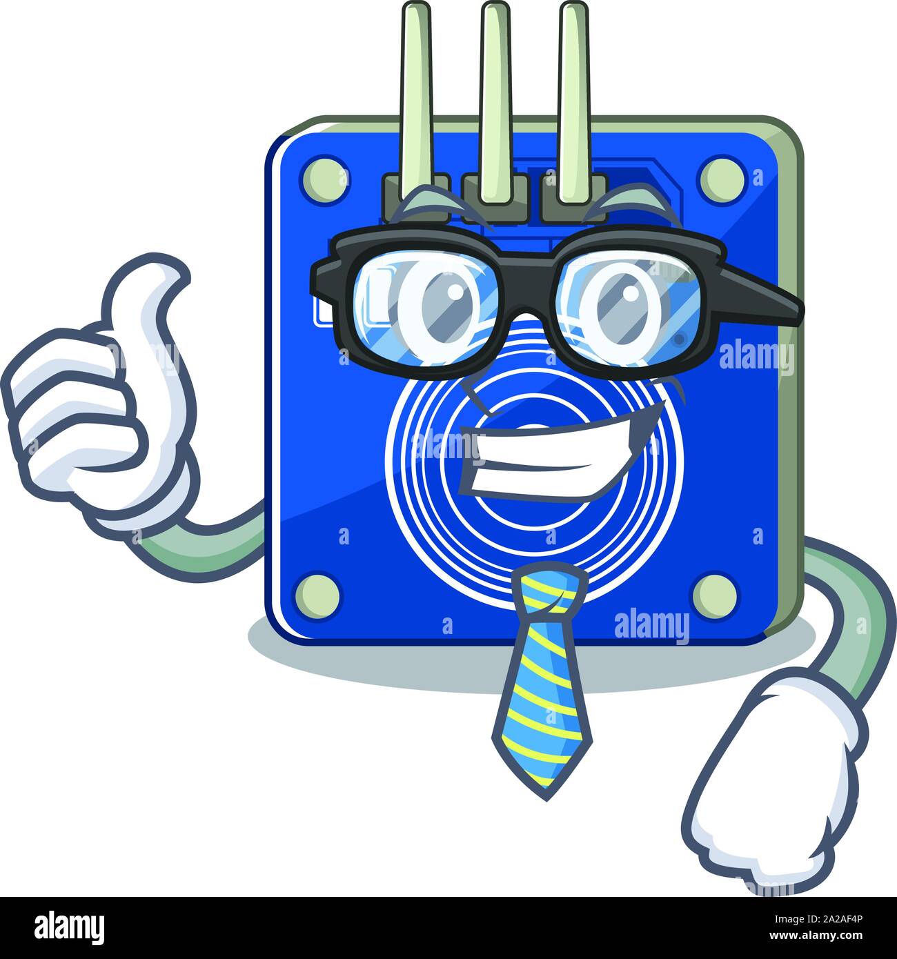 Businessman touch sensor with the cartoon shape Stock Vector Image ...