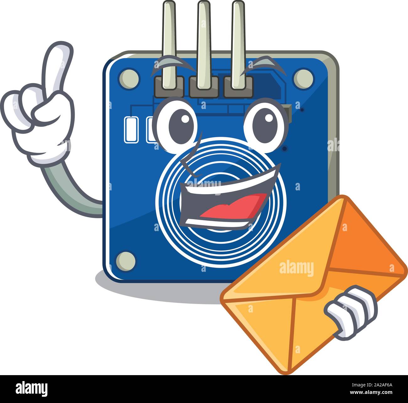 With envelope touch sensor with the cartoon shape Stock Vector Image ...