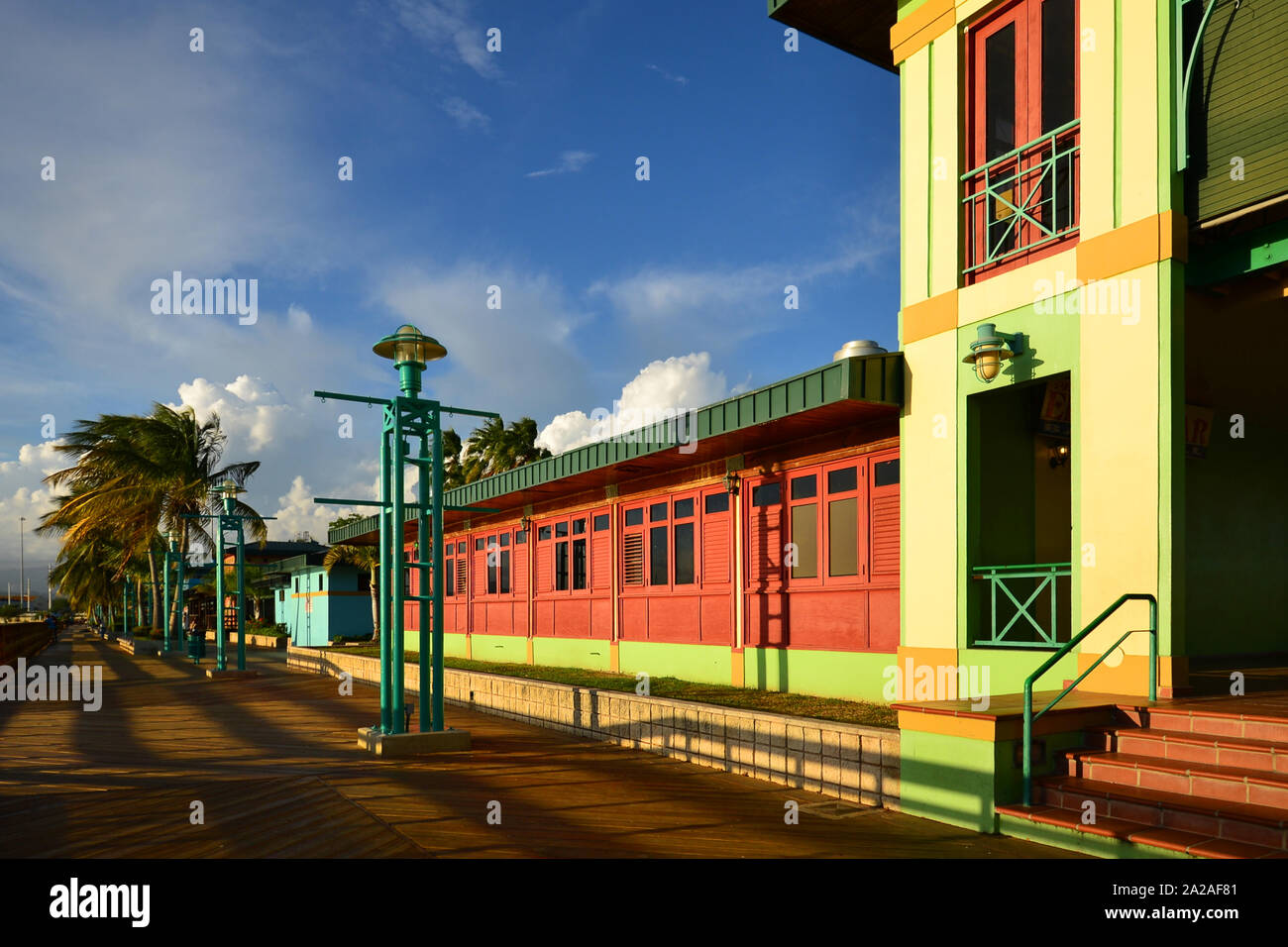 Colourful house at La Guancha boardwalk. Ponce, Puerto Rico Stock Photo ...