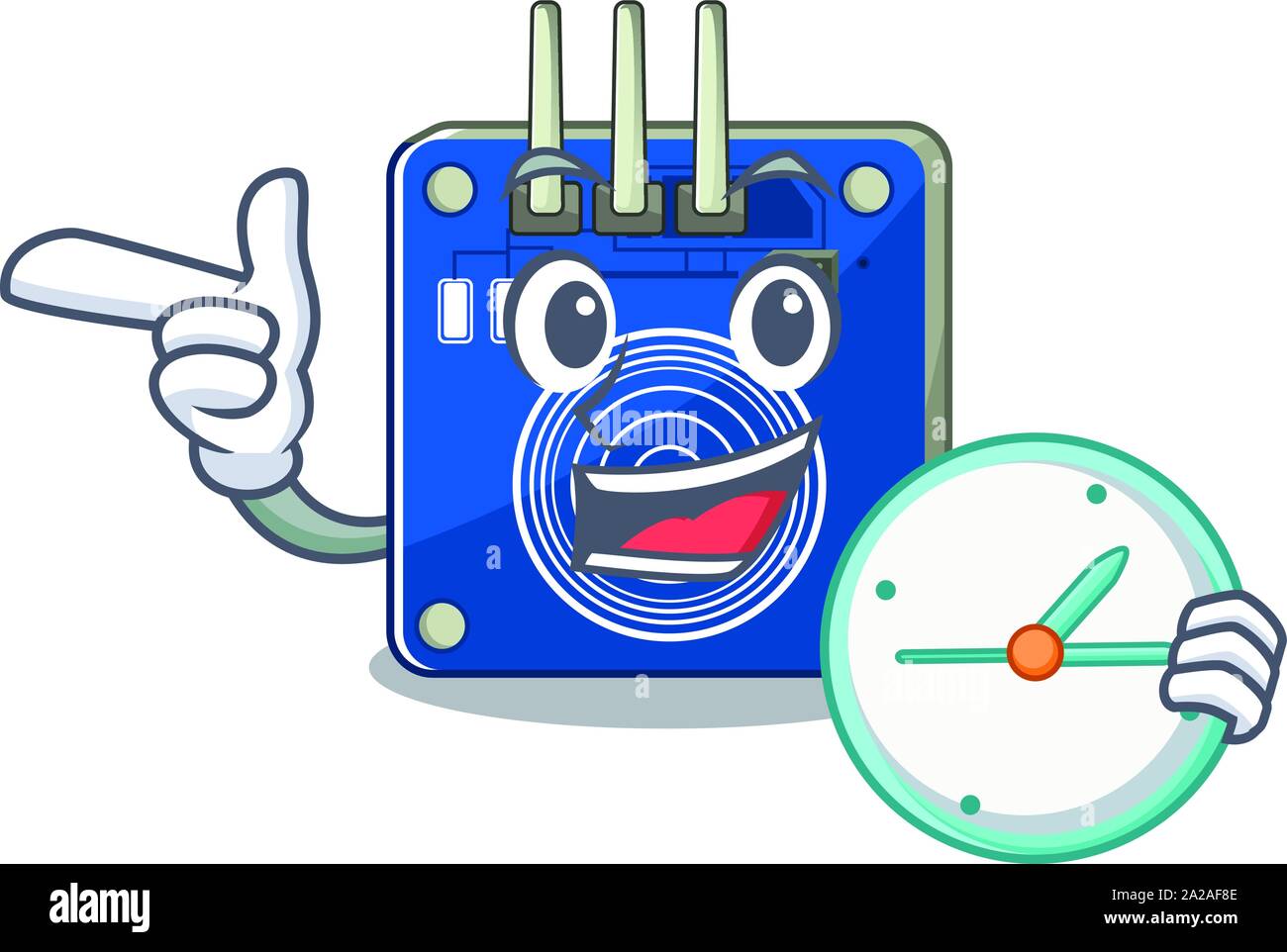 With clock touch sensor with the cartoon shape Stock Vector Image & Art ...