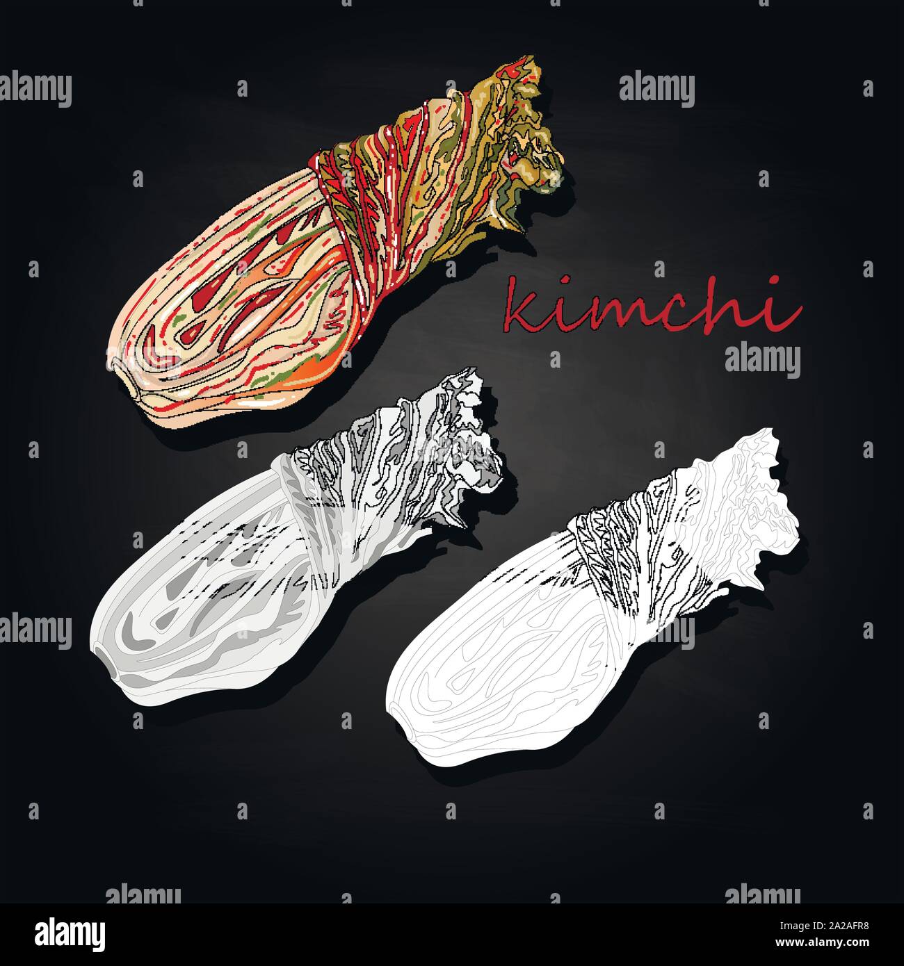 Food kimchi white radish Stock Vector Images - Alamy