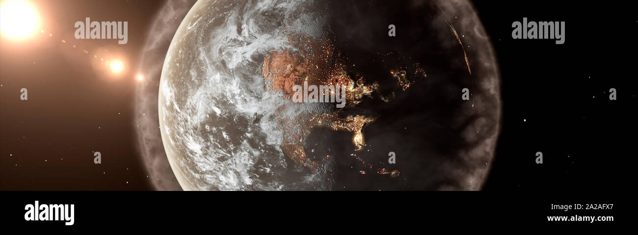 Clean polluted earth planet globe hi-res stock photography and images ...