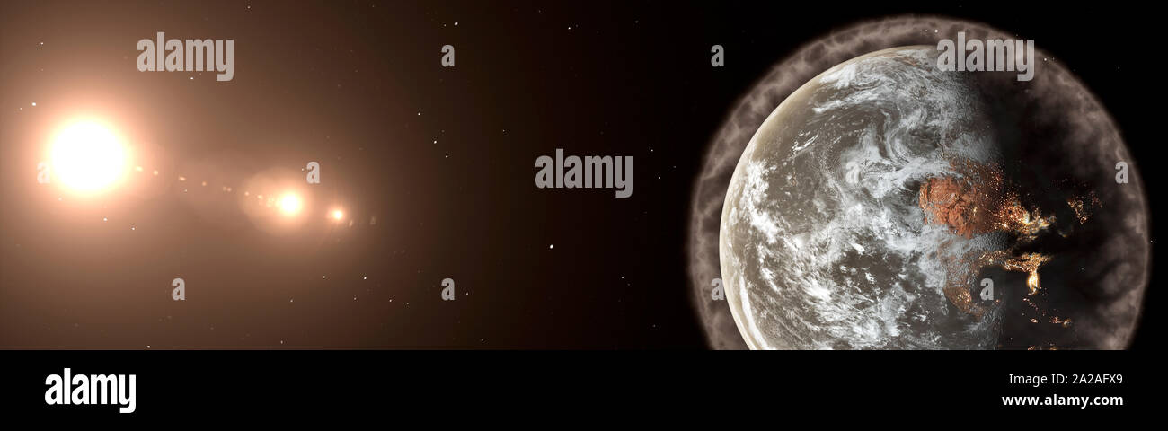 Clean polluted earth planet globe hi-res stock photography and images ...