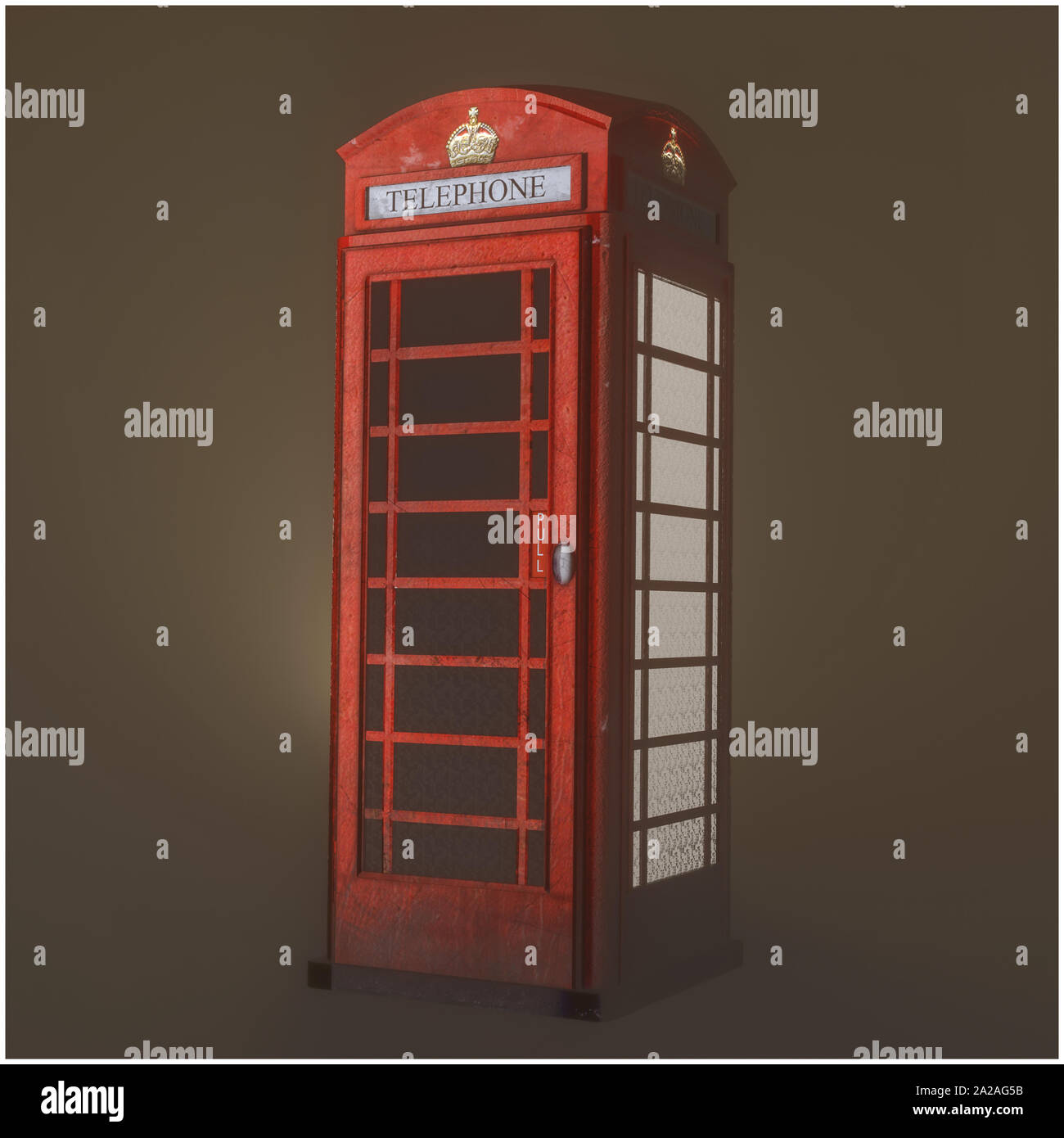3d illustration of a red telephone box Stock Photo - Alamy