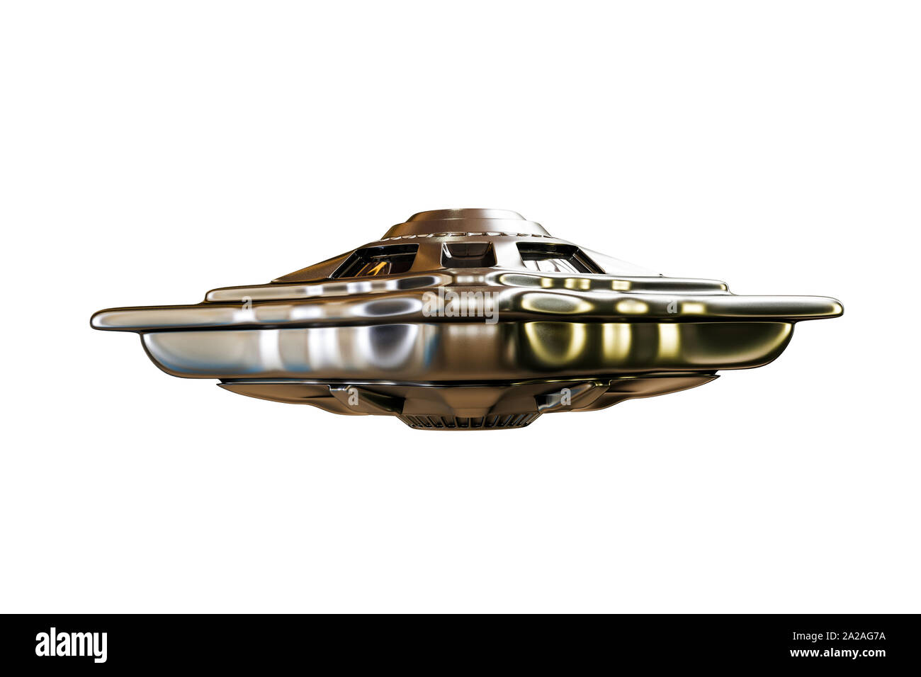 unidentified flying object isolated on white background 3d illustration ...