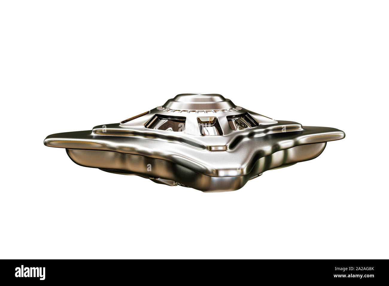 unidentified flying object isolated on white background 3d illustration ...