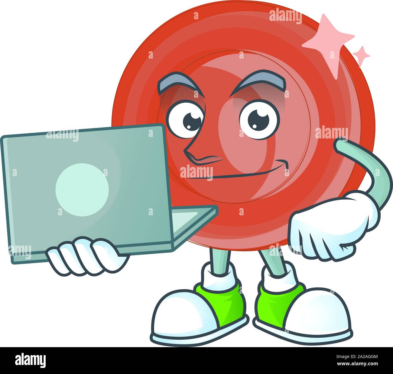 With laptop bronze coin cartoon character for collection Stock Vector ...