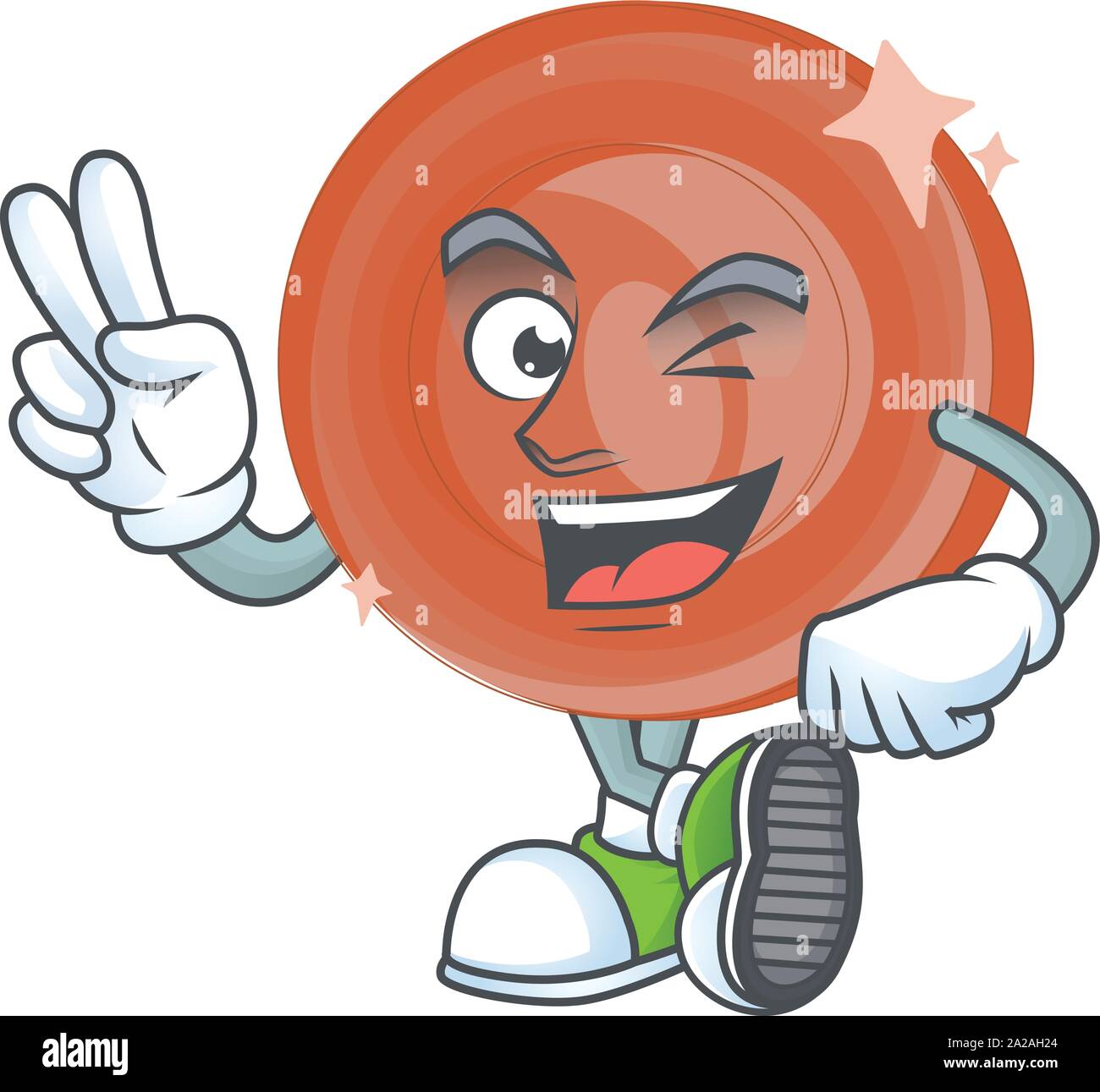 Two finger bronze coin cartoon character with mascot Stock Vector Image ...