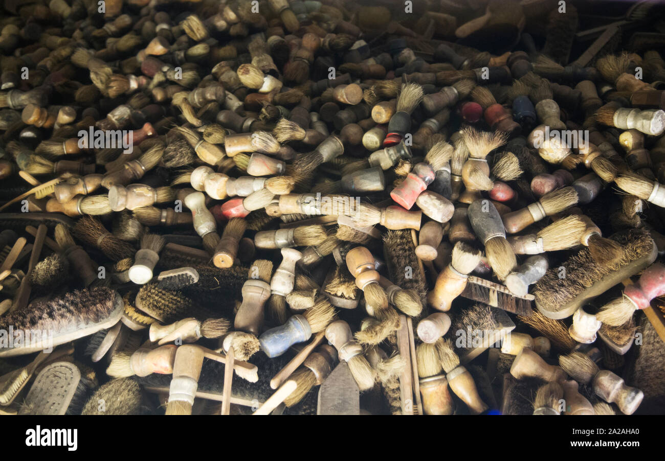 Shaving and personal hygiene items taken from inmates at Auschwitz I ...