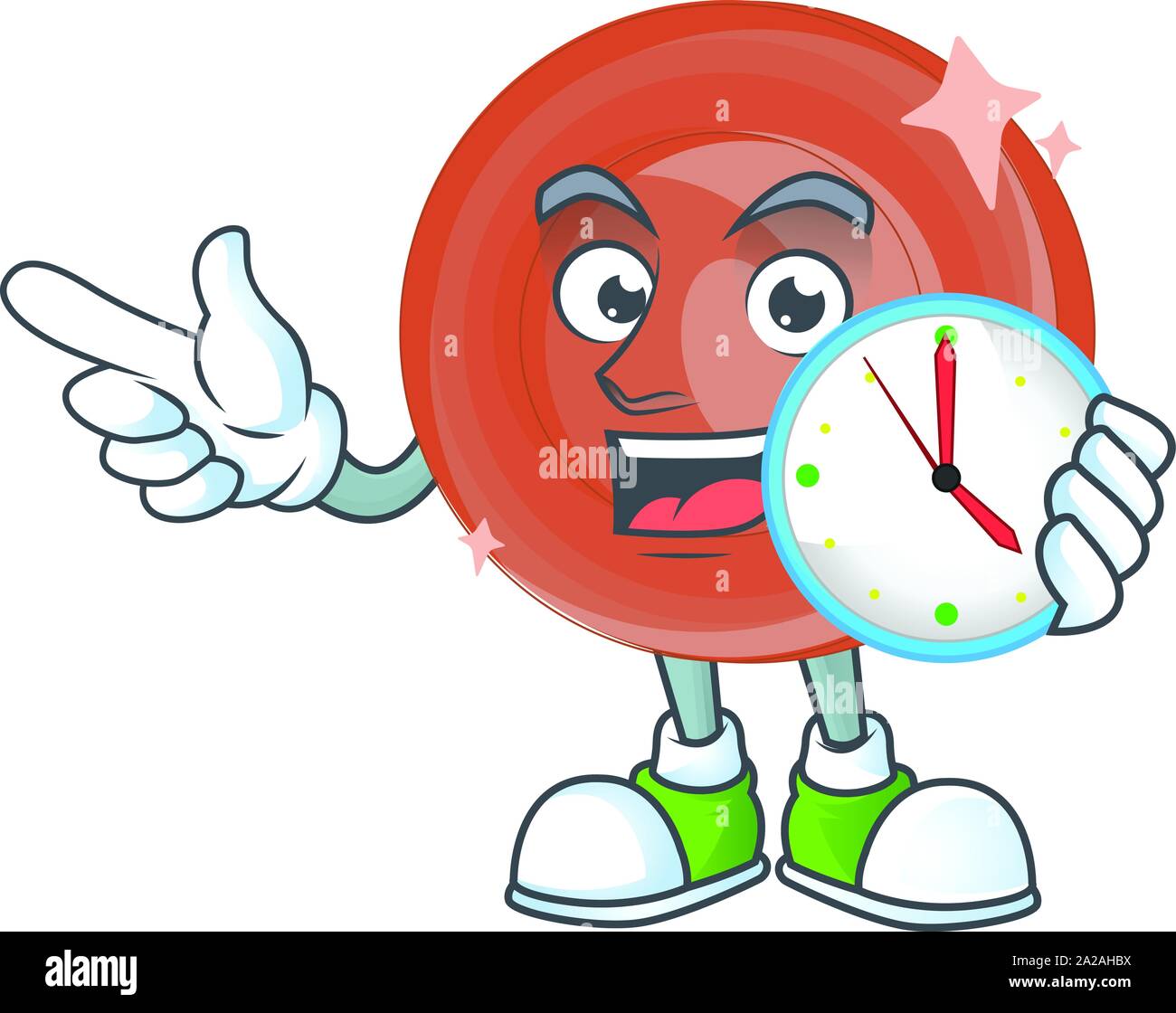 With clock bronze coin cartoon character with mascot Stock Vector Image ...