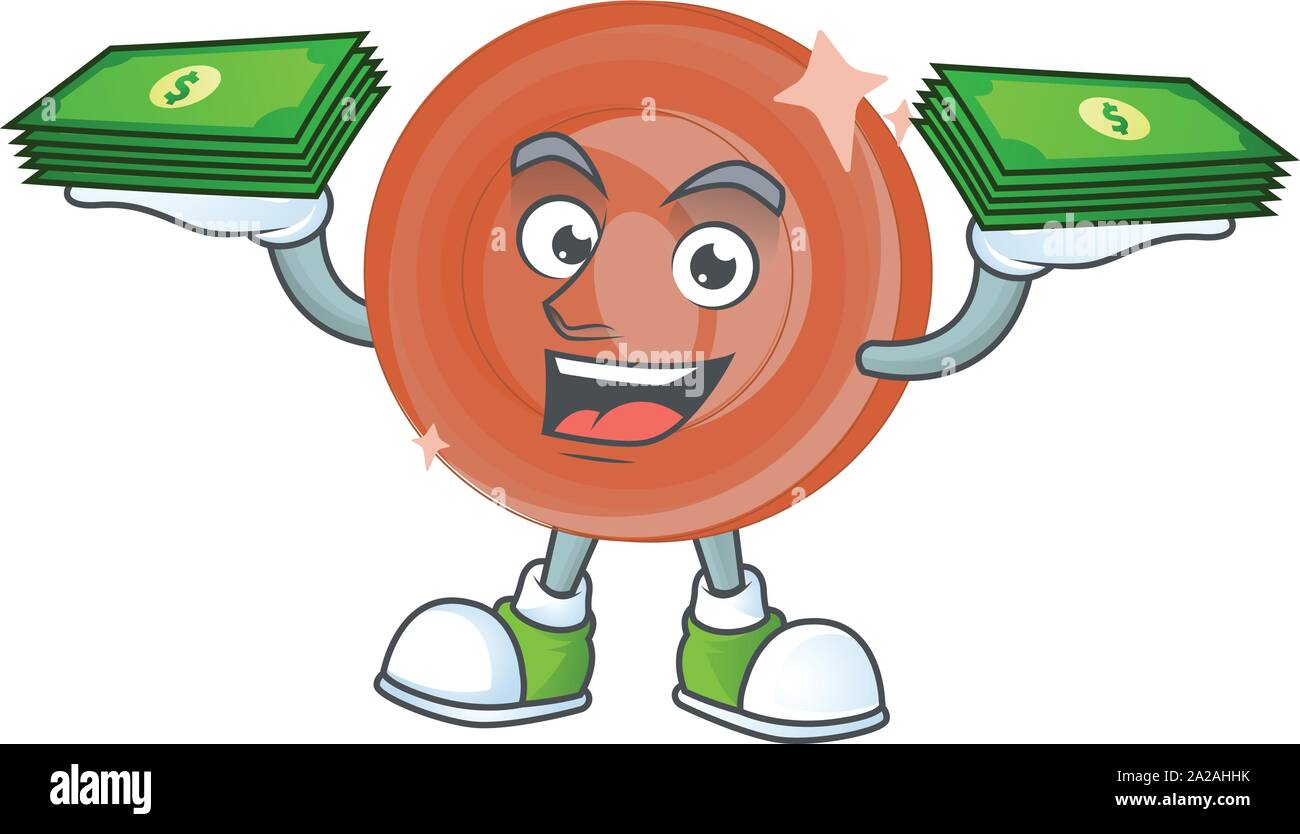 With money bag bronze coin cartoon on white background Stock Vector ...