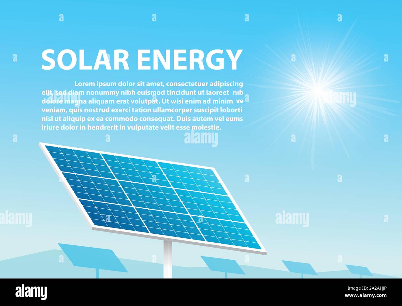 Solar energy in sunny day with space as background, vector Stock Vector ...