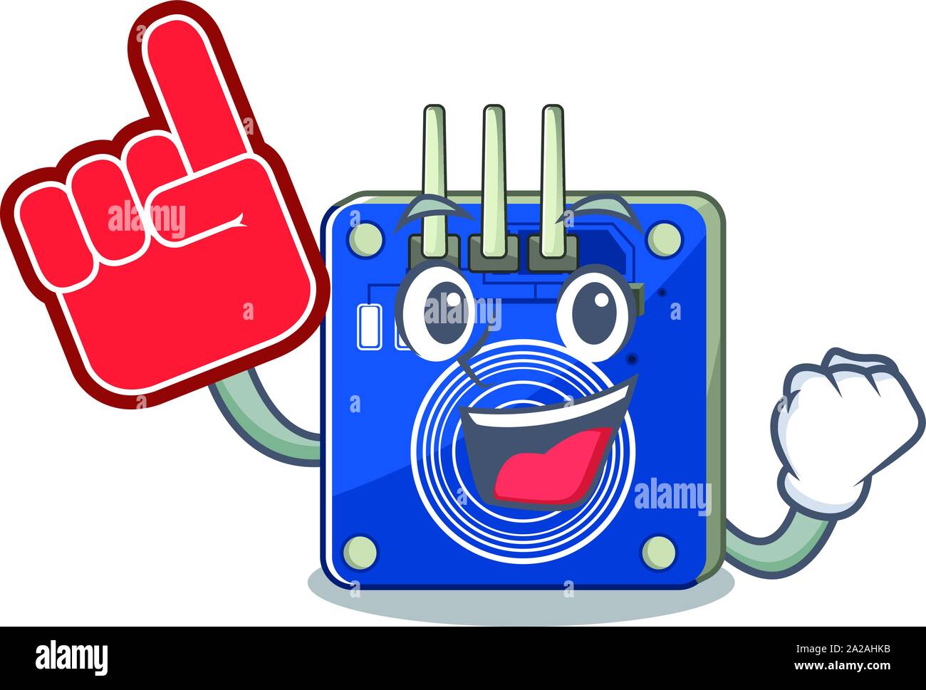 Foam finger touch sensor toy above cartoon chair Stock Vector Image ...