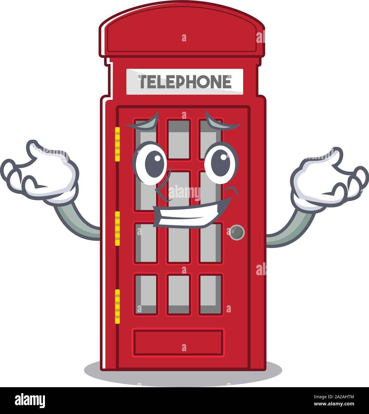 Grinning telephone booth on the roadside character Stock Vector Image ...