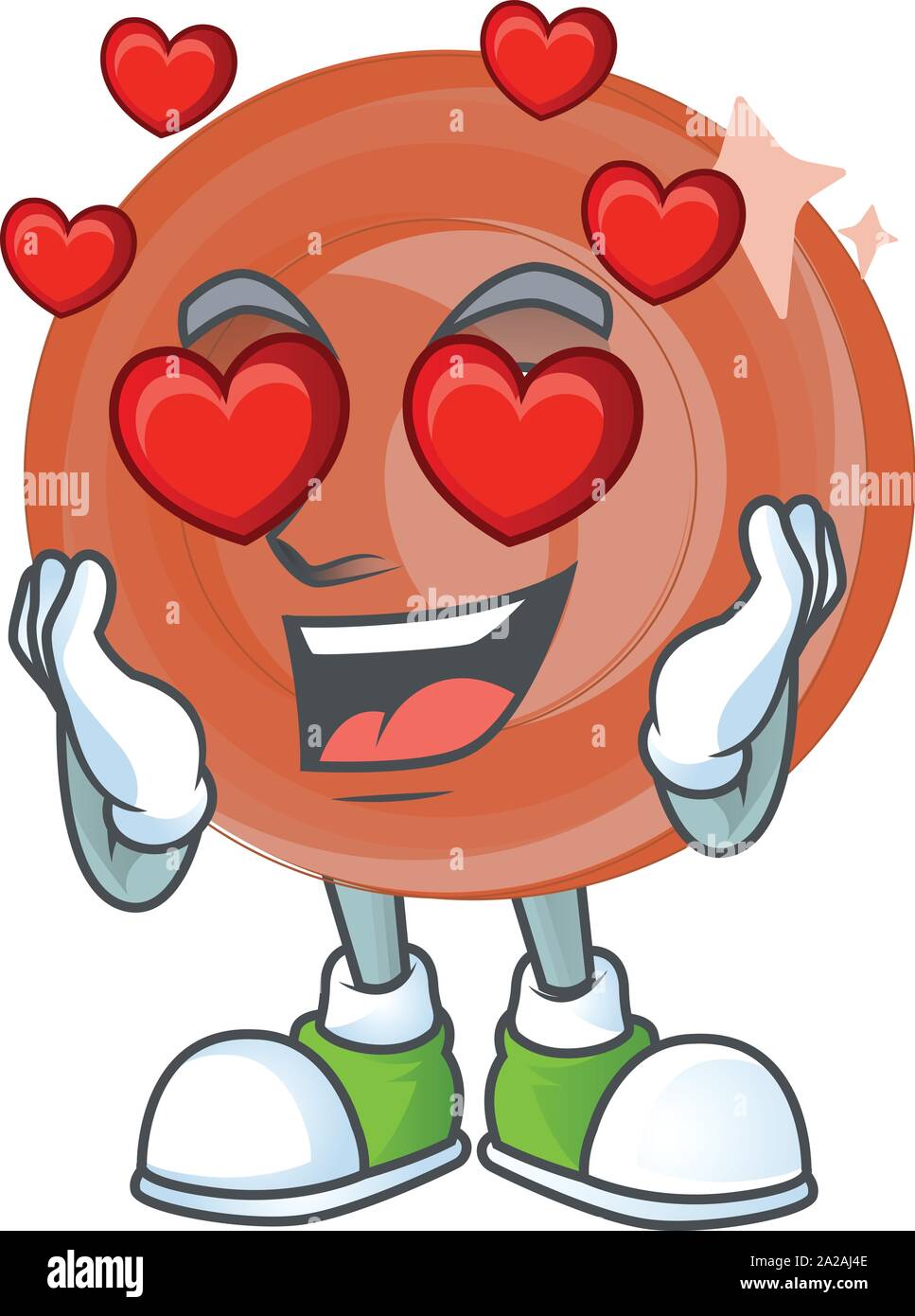 In love bronze coin cartoon on white background Stock Vector Image ...