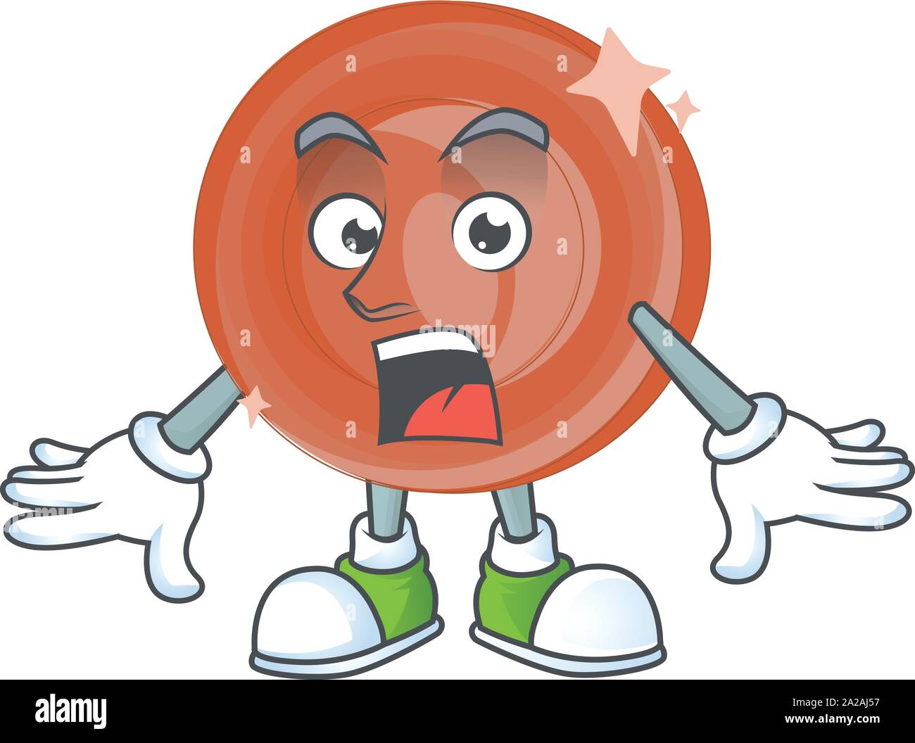 Surprised bronze coin cartoon on white background Stock Vector Image ...