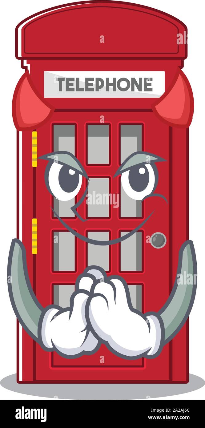 Devil miniature telephone booth above cartoon table Stock Vector Image ...