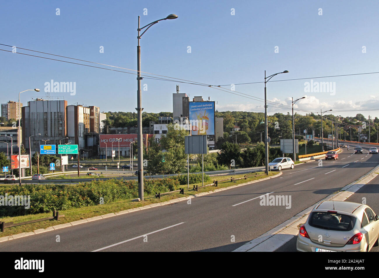Highway with crossroads and traffic, Belgrade, Serbia Stock Photo - Alamy
