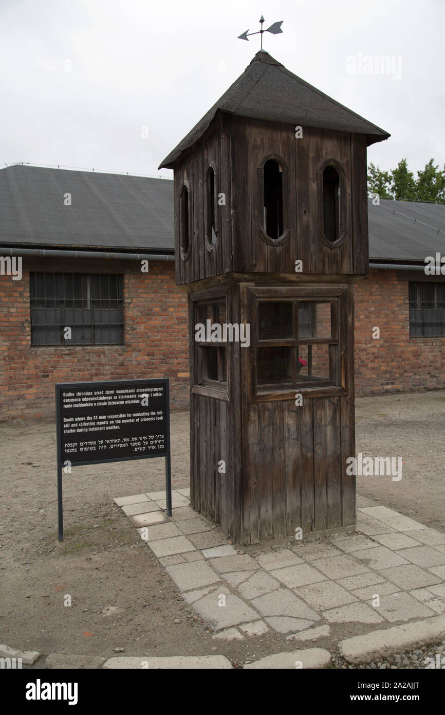 SS guard hut, Auschwitz I concentration camp, Oświęcim, Poland Stock ...
