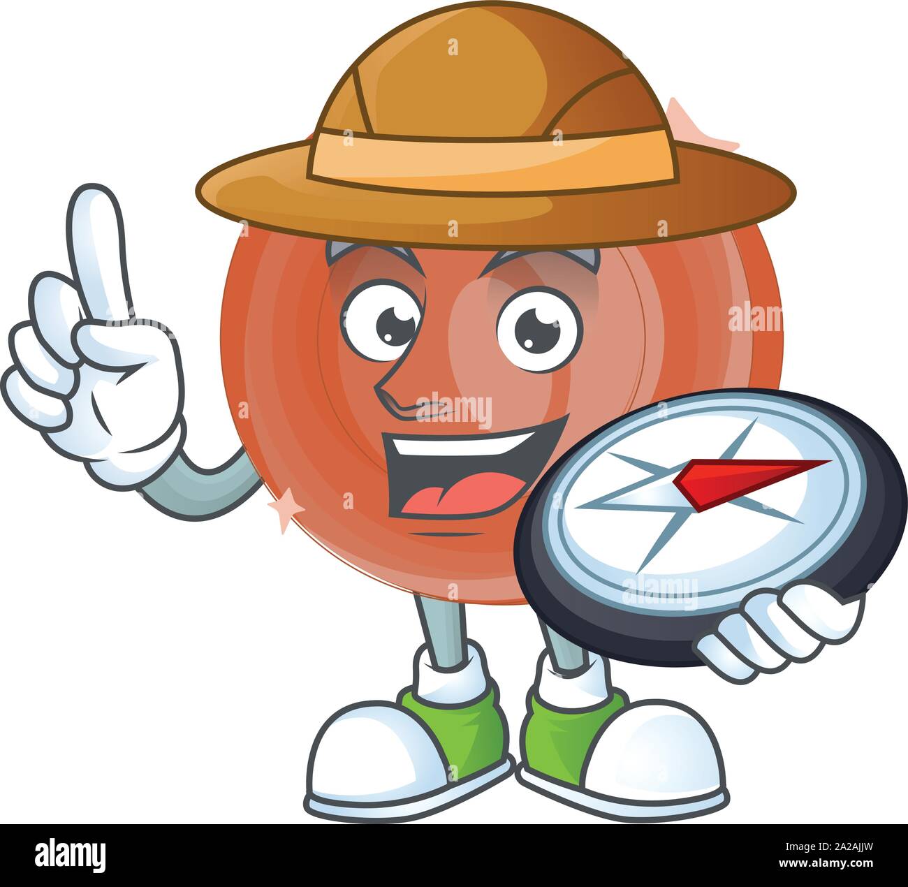 Explorer bronze coin cartoon on white background Stock Vector Image ...