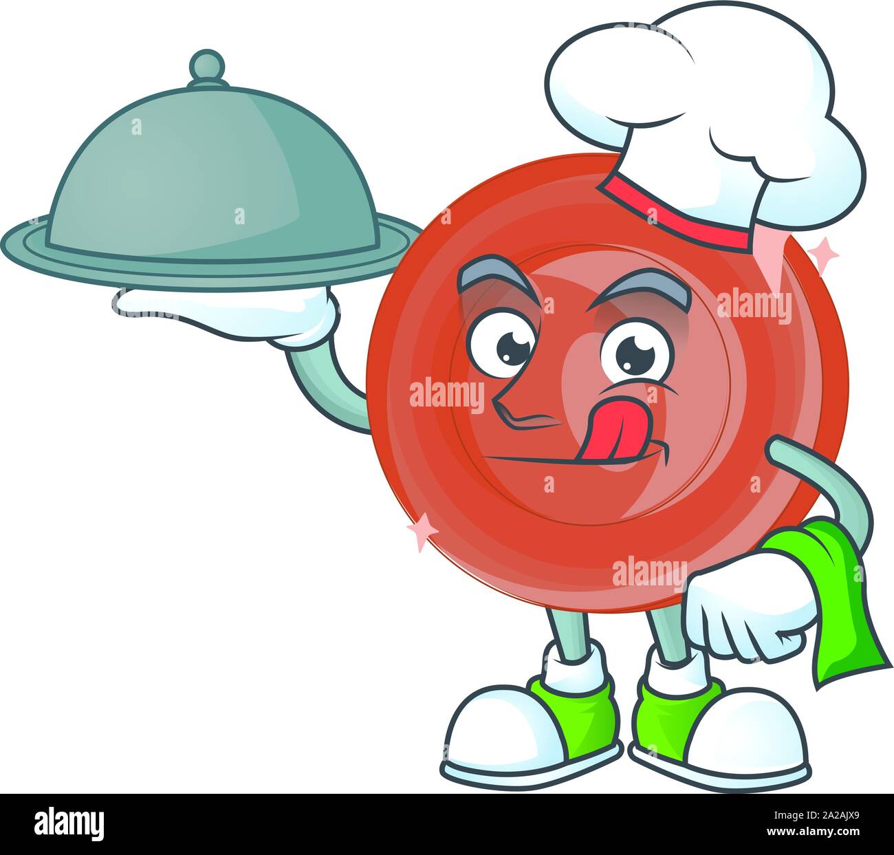 Chef with food bronze coin cartoon on white background Stock Vector ...