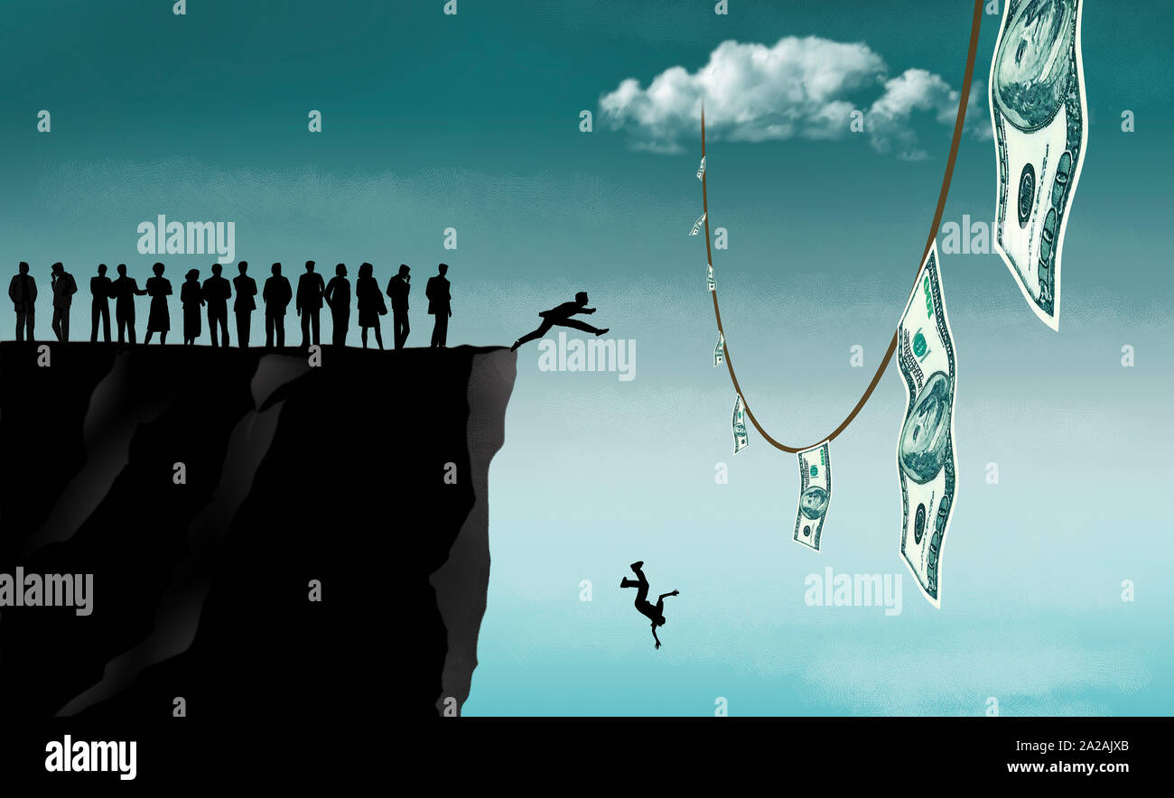 Man falling cliff edge hi-res stock photography and images - Alamy