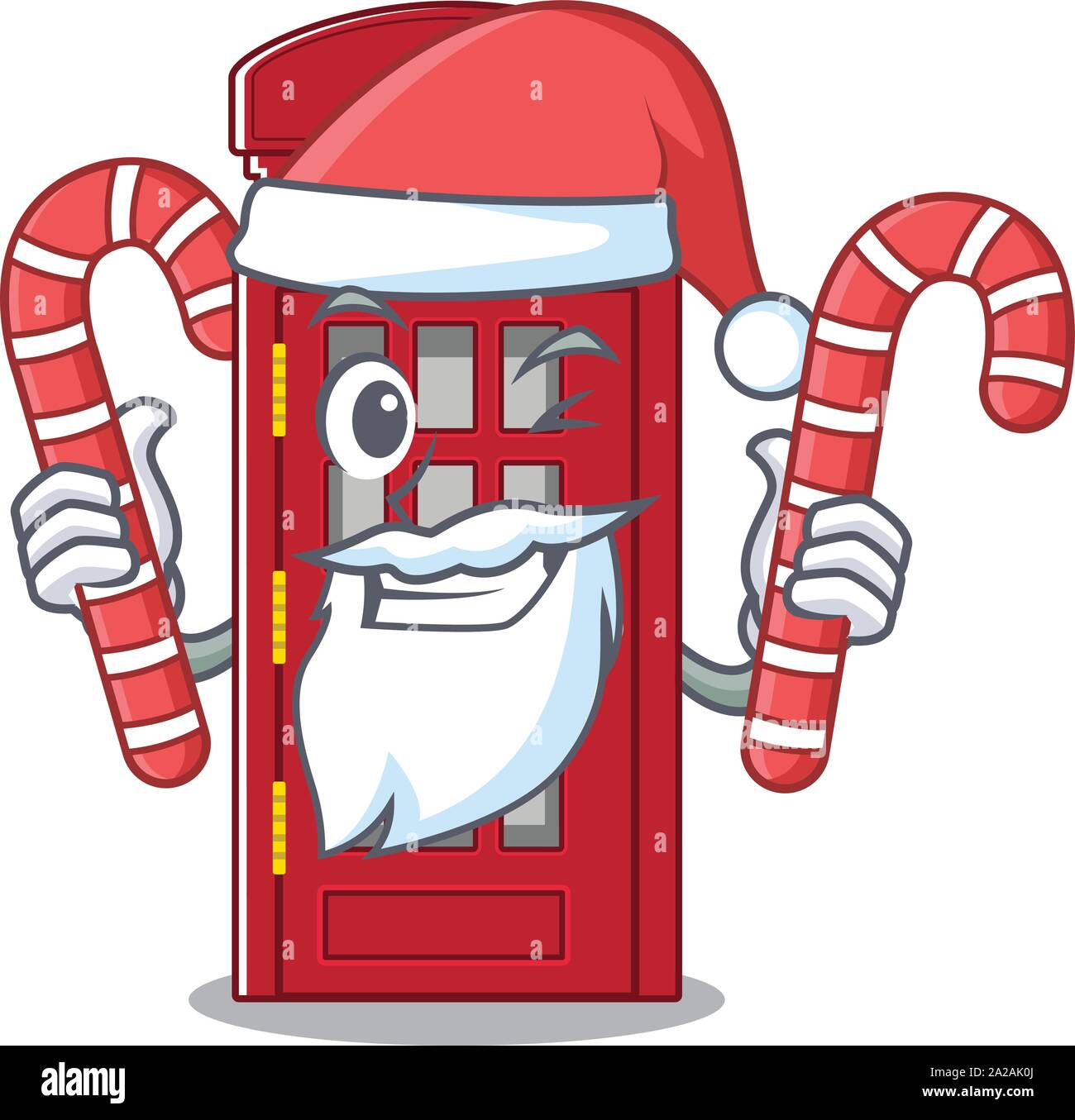Santa with candy telephone booth isolated with the cartoon Stock Vector ...