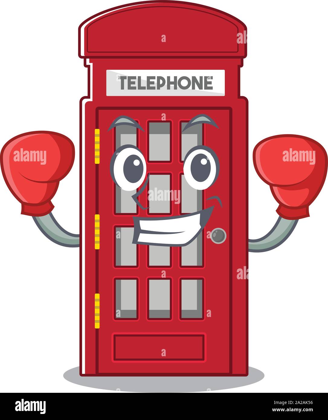Boxing telephone booth character shape on mascot Stock Vector Image ...