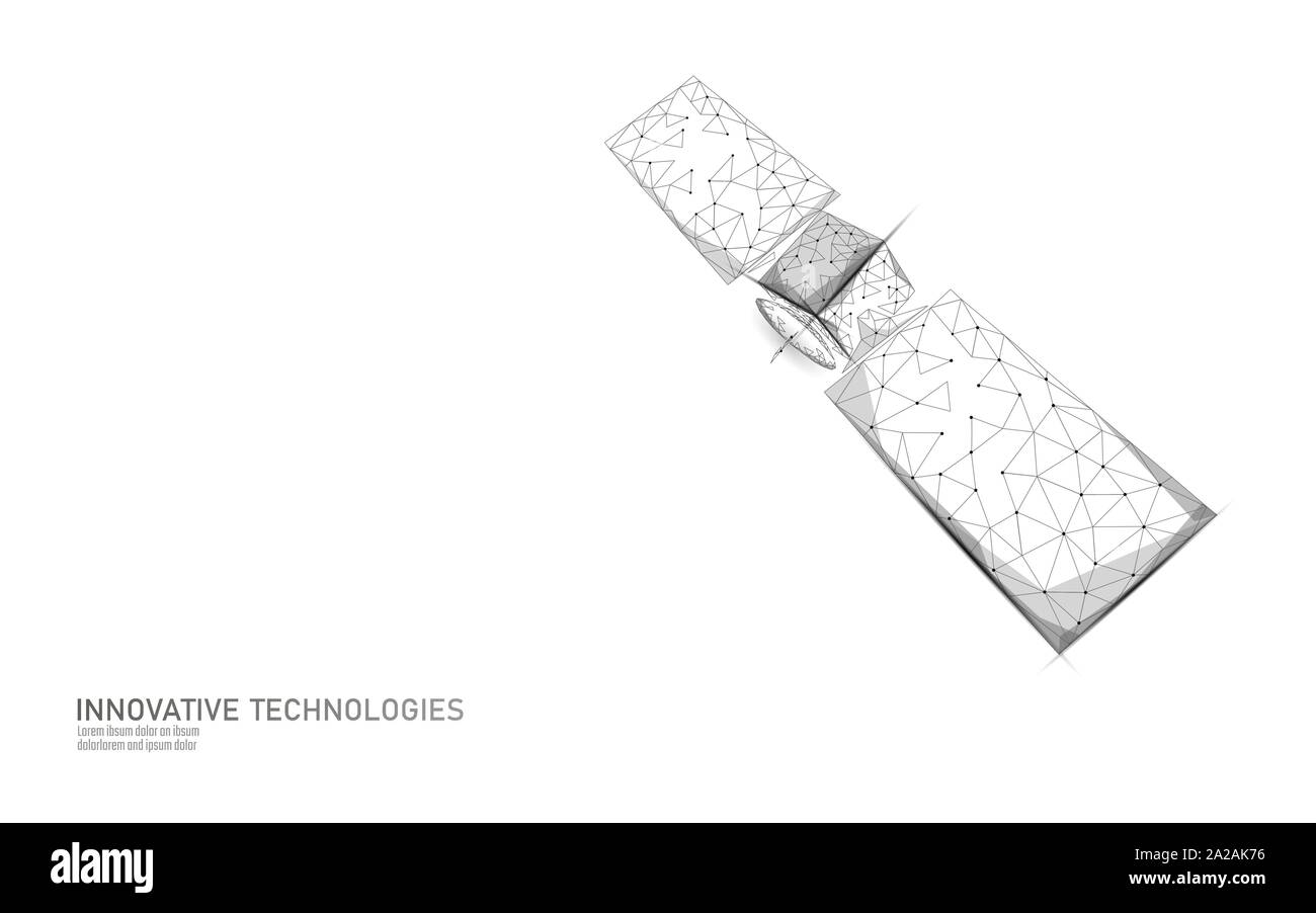 Telecommunication defense satellite in space. Orbital sputnik receiver ...