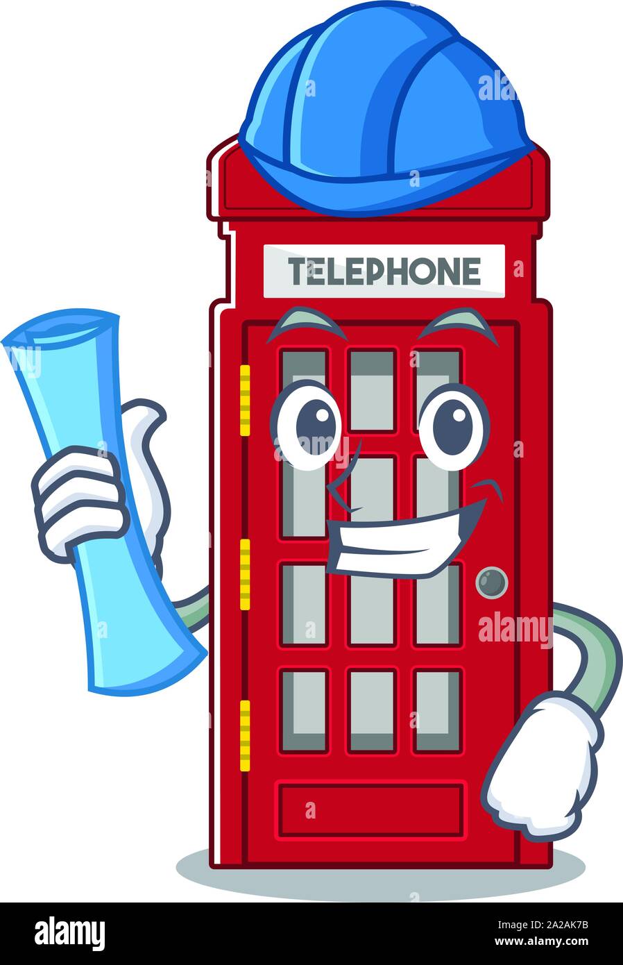 Architect telephone booth on the roadside character Stock Vector Image ...